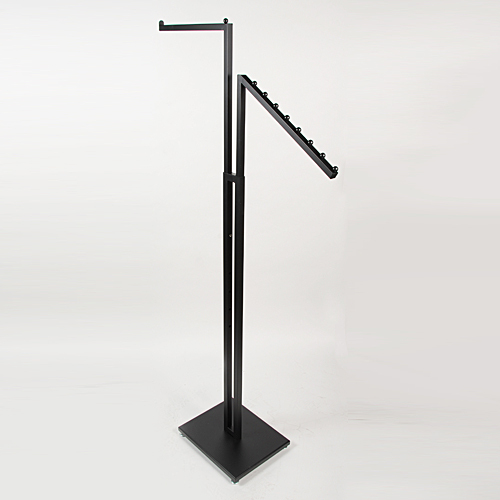 2 ARM RACK BLACK 1 STRAIGHT & 1 SLANT - Matthews Store Fixtures & Shelving