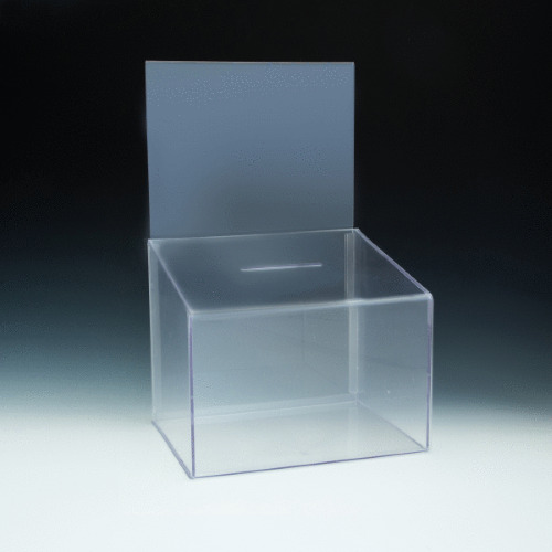 BALLOT BOX ACRYLIC LARGE 11.5 X 9.5 X 8.5 W/ HEADER CARD - Matthews ...