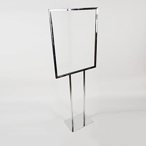 FREESTANDING 22X28 CHROME SIGN HOLDER - Matthews Store Fixtures & Shelving