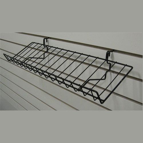 G/W & S/W SLANTED WIRE SHELF BLACK 6.5" X 23" W/ 2" LIP - Matthews ...