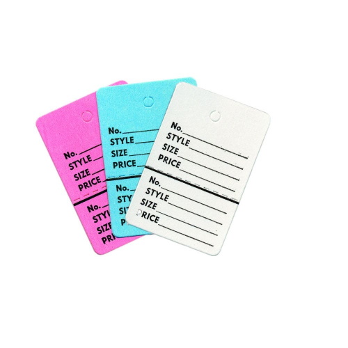 UNSTRUNG 2 PART TAG "NO./STYLE/SIZE/PRICE" PINK (100 PER PKG ...