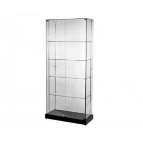 FRAMELESS GLASS TOWER SHOWCASE W/ BLACK BASE 36"X16"X80" - Matthews ...
